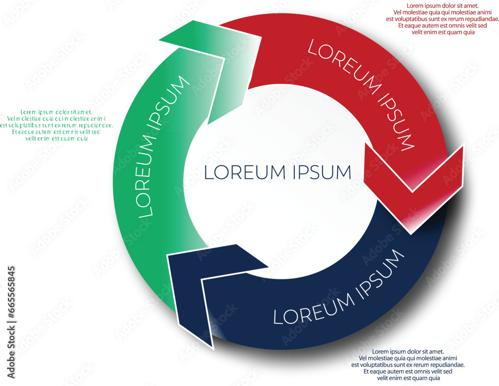 Vector infographic circle. Cycle diagram with 3steps. Round chart that ...
