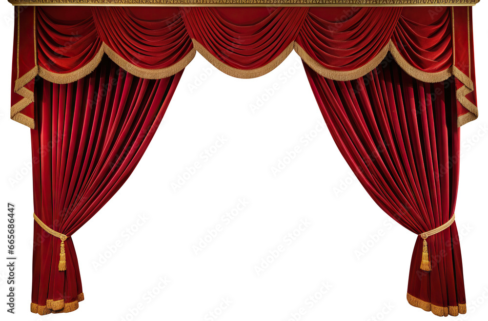 Red stage curtains cut out Stock Photo | Adobe Stock
