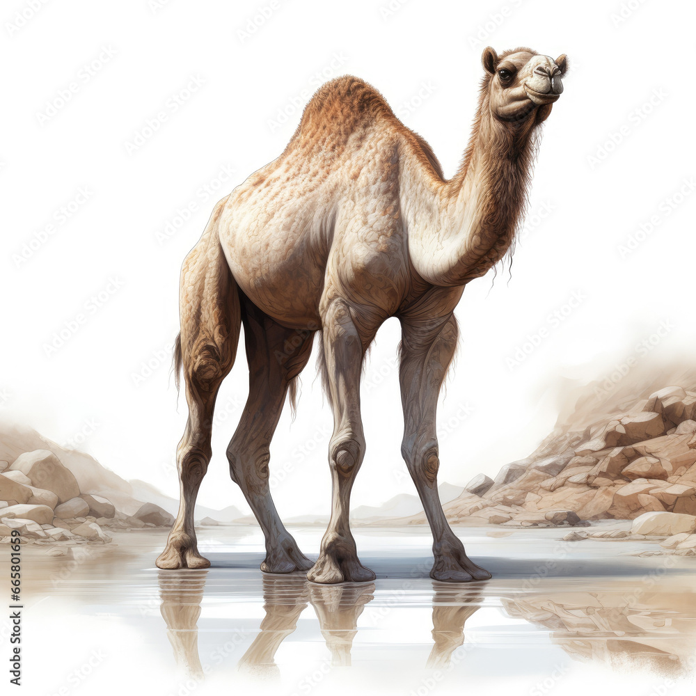 Realistic Full Body Camel Art , Medieval Fantasy RPG Illustration Stock ...