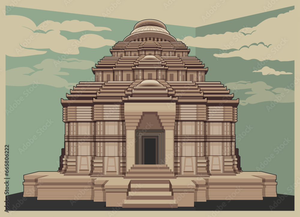 Konark Sun Temple - Odisha - Icon Stock Vector | Adobe Stock