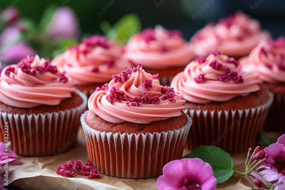 Vintage-inspired cupcakes reminiscent of the 1950s, with classic ...