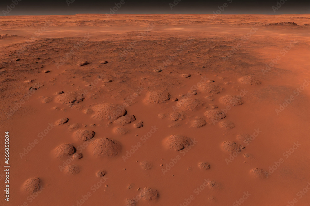 Fictional Mars landscape and terrain. Planet scenery. Sci-fi. Science ...