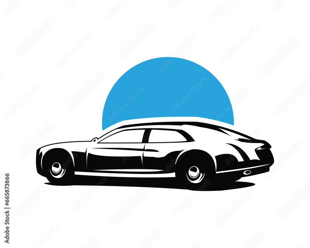 Rolls-Royce Ghost silhouette. isolated white background shown from the ...