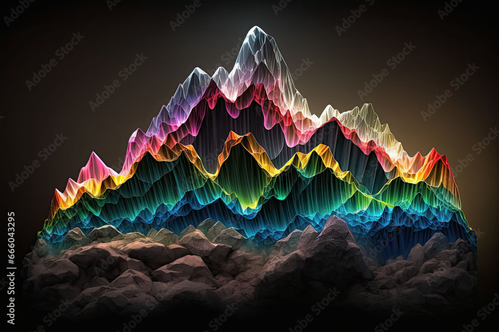Sound wave mountain in rainbow colors Stock Illustration | Adobe Stock