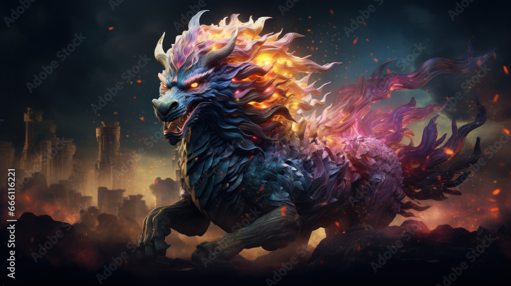 Legendary Qilin Creature, Kirin Of Chinese Mythology Reimagined ...
