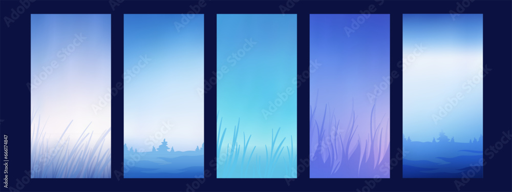 Abstract soft color vertical background set. Modern screens for mobile ...
