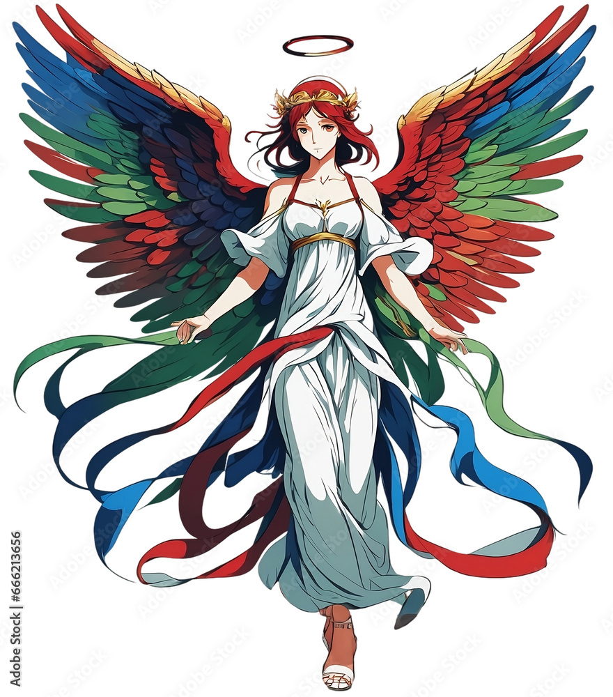 Angel,illustration, vector,colorized wings,white background,anime style ...