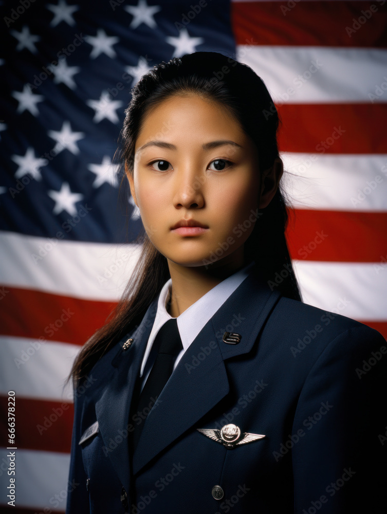 Portraits of U.S. military personnel Stock Illustration | Adobe Stock