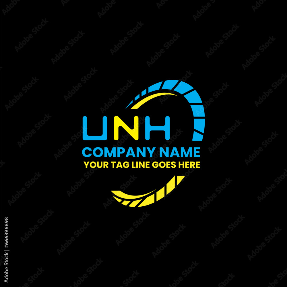 UNH letter logo vector design, UNH simple and modern logo. UNH ...