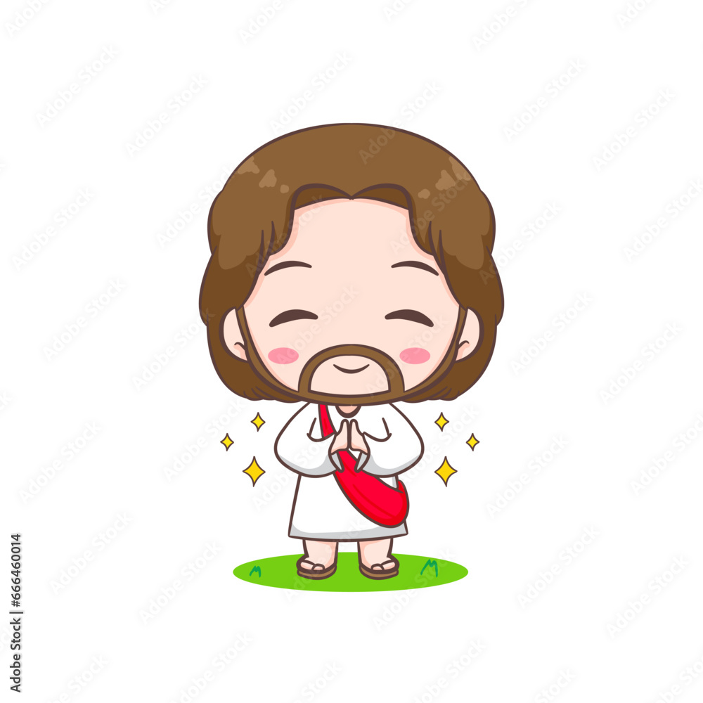 Cute Jesus Christ cartoon character. Christian religion concept design ...