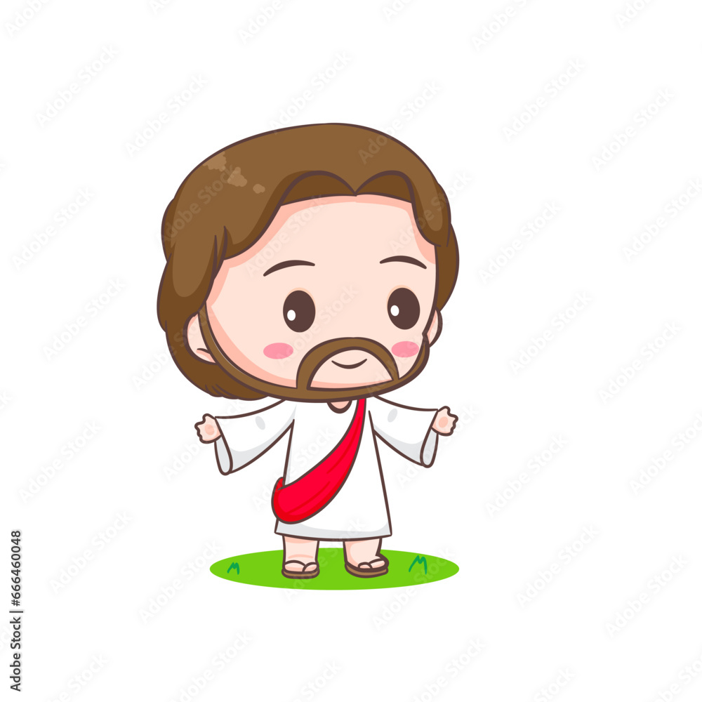 Cute Jesus Christ cartoon character. Christian religion concept design ...