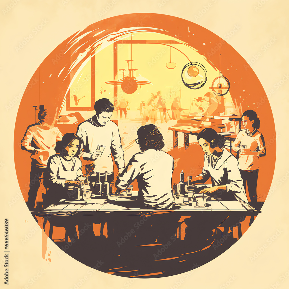 Education students conducting science experiments in. Created using ...