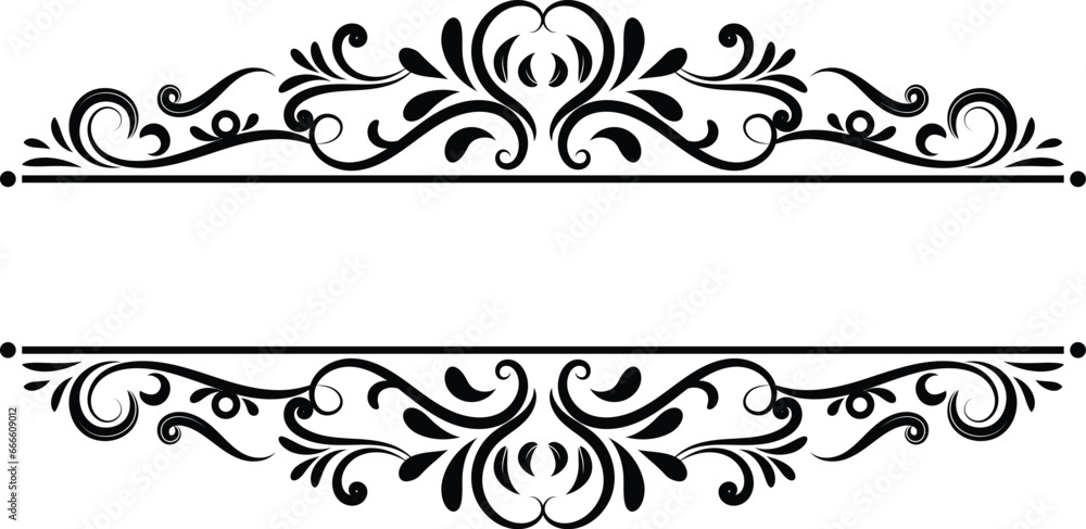 Vector vintage royal title border or text frame ornament elements ...
