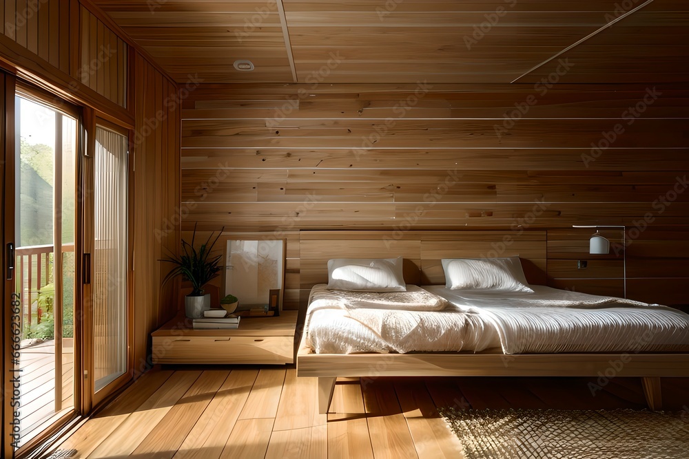 1. A resting place in Scandinavian nature-friendly spaces with wooden ...