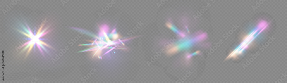 Crystal rays of light, prism refraction, lens flare, crystal glass ...