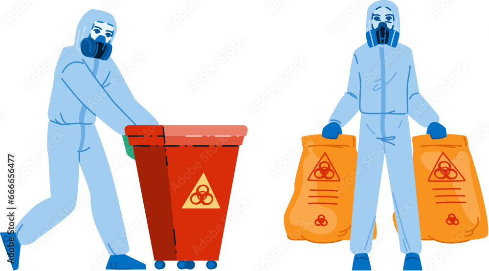 เวกเตอร์ Stock trash hazardous waste management vector. disposal ...