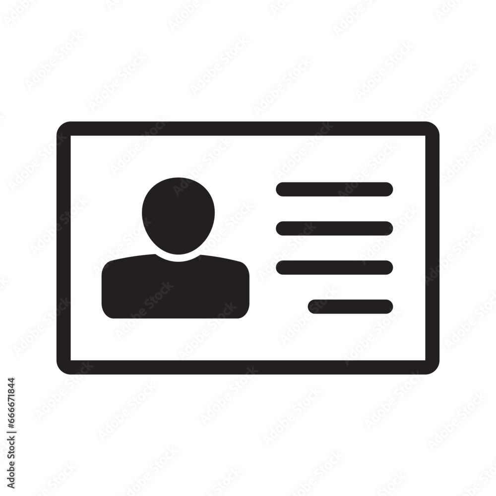 ID Card icon collection. Employee clerk card, driver license ...