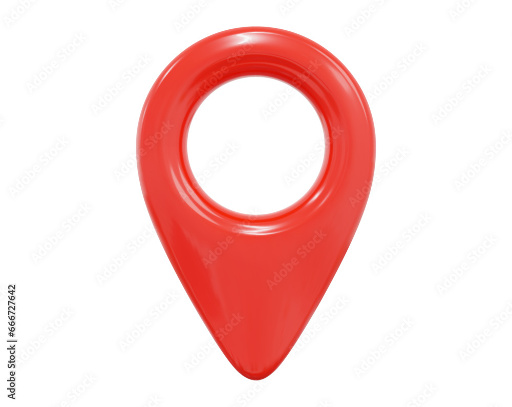 3d red map location pointer. Pin code icon of the geolocation map ...