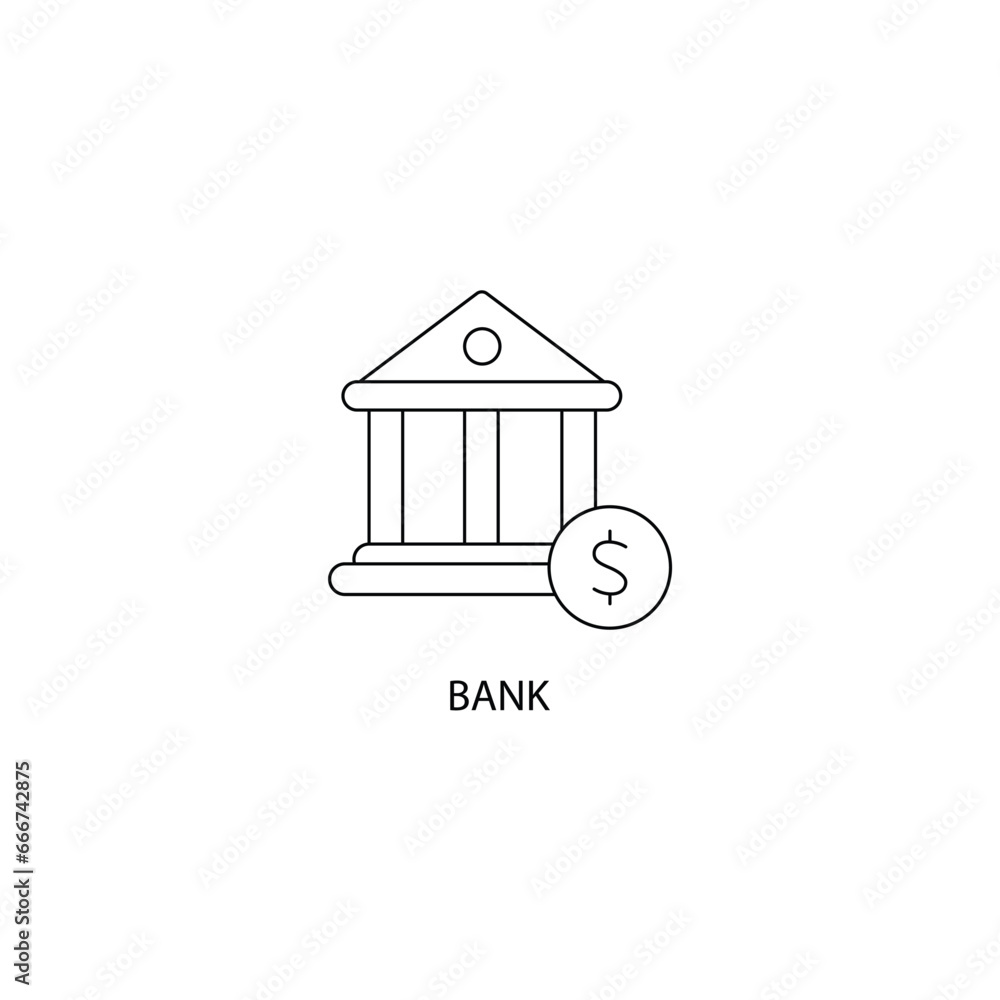 Bank building concept line icon. Simple element illustration. Bank ...