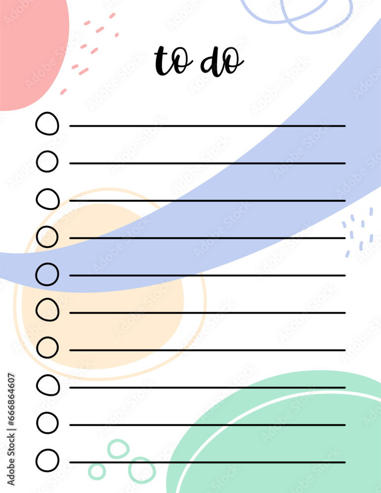 To Do list blank template. Daily planner with copy space for ...