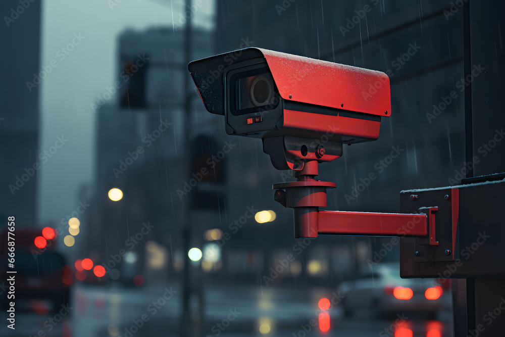 traffic camera capturing a red light violation Stock Illustration ...