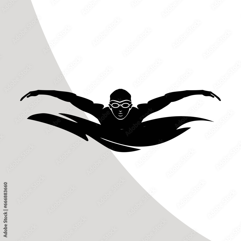 Swimming Svg, Swimmer Monogram Silhouette, Swimmer Cut File, Diving ...