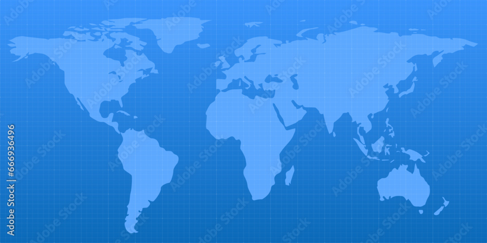 Vector de Stock Blue geopolitical map of World. Top view with ...