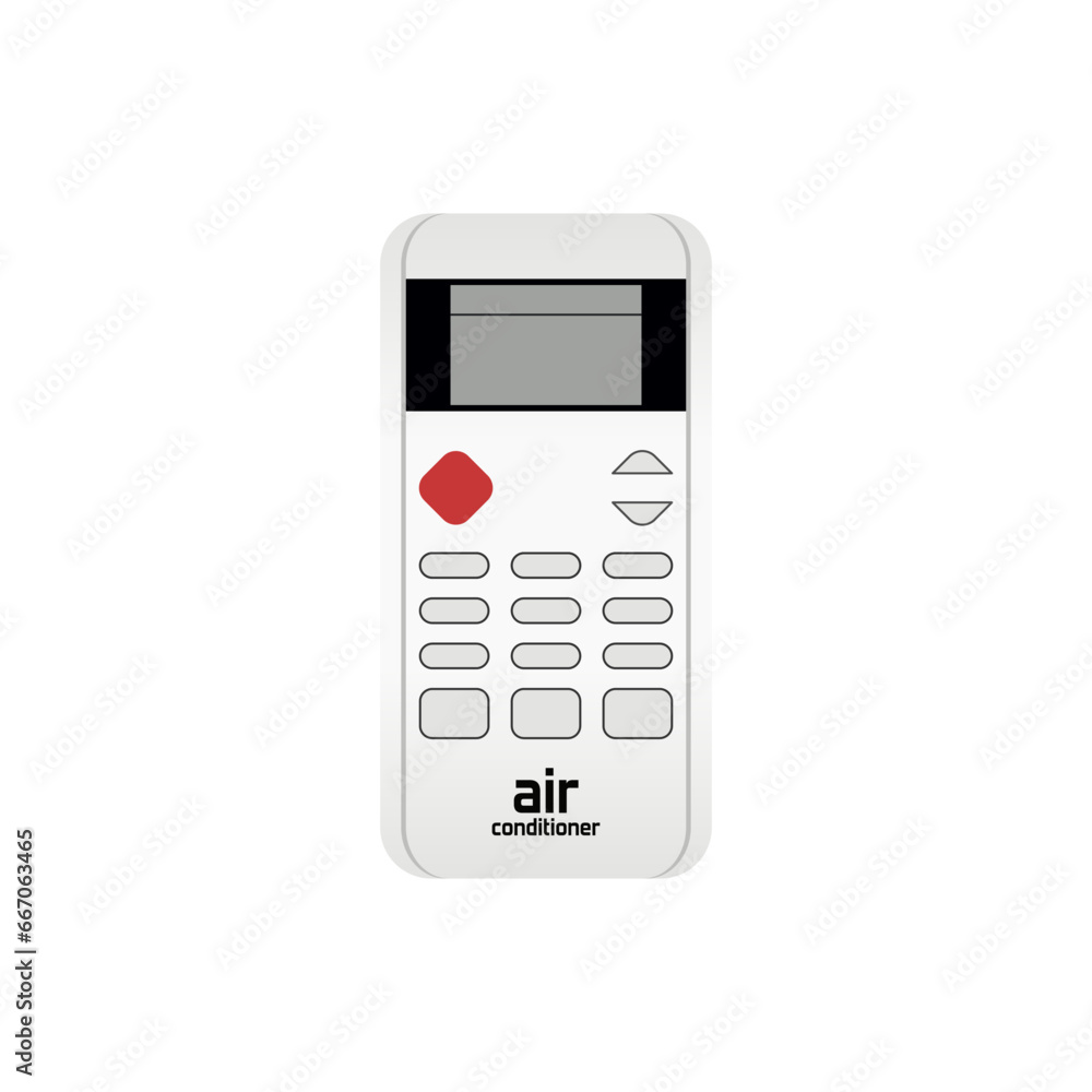Air Conditioner Remote in realistic flat 3d vector illustration. Top ...