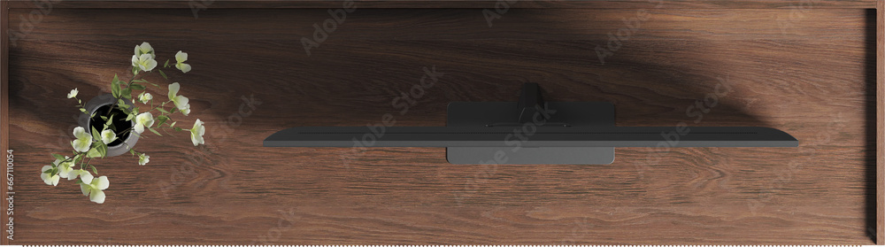 Top view of wooden TV Unit Stock Illustration | Adobe Stock