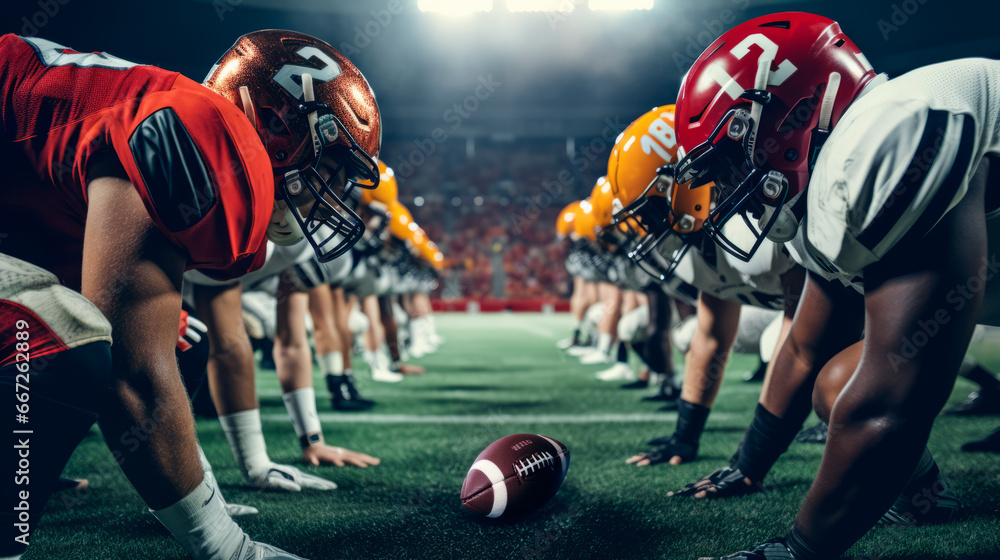 American Football Championship. Teams Ready: Professional Players ...