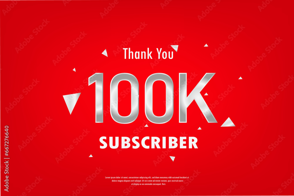 thank you 100k subscriber in social media card Stock Vector | Adobe Stock