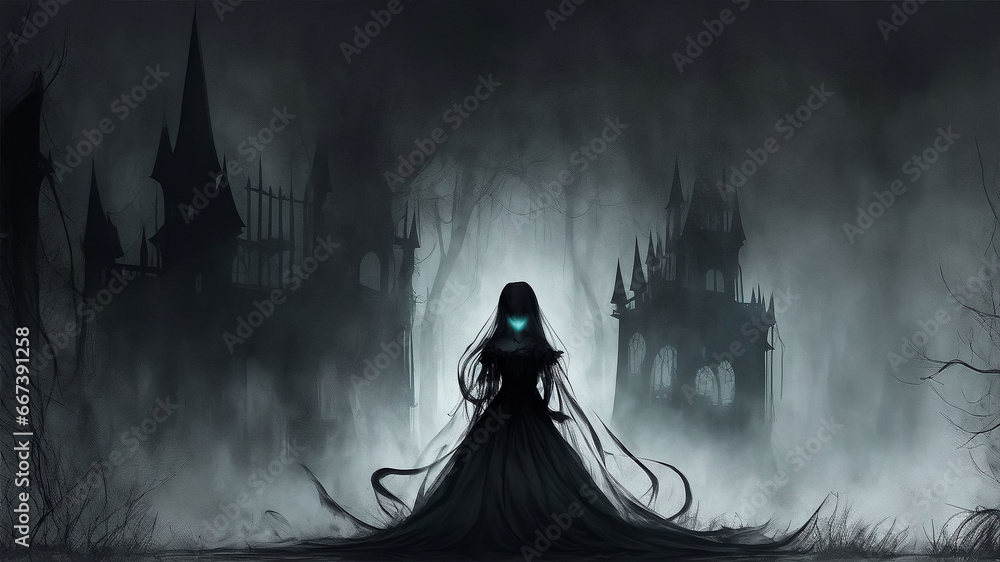 spooky ghost satan devil halloween characters and background themes for ...