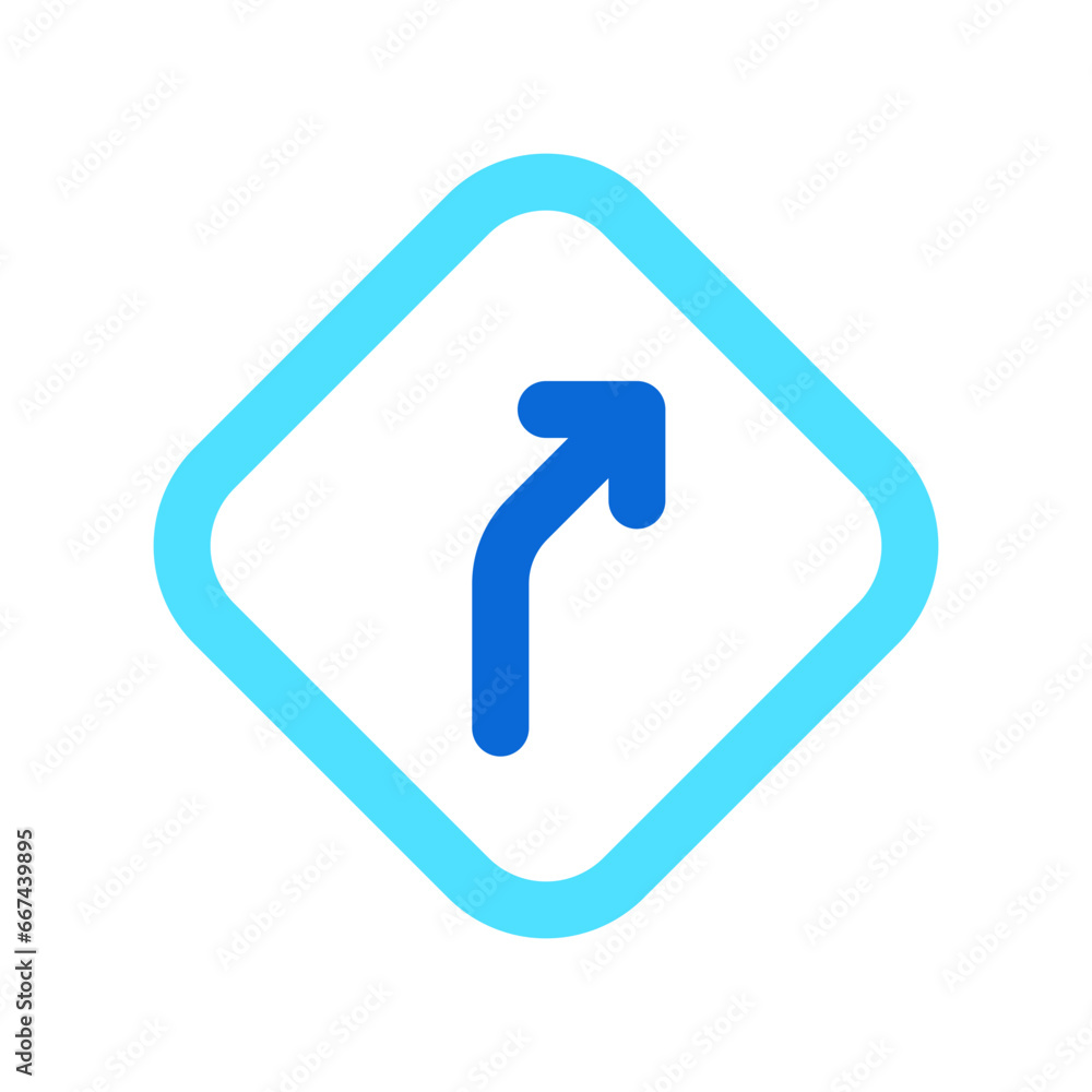 Editable curve right vector icon. Map, location, navigation. Part of a ...