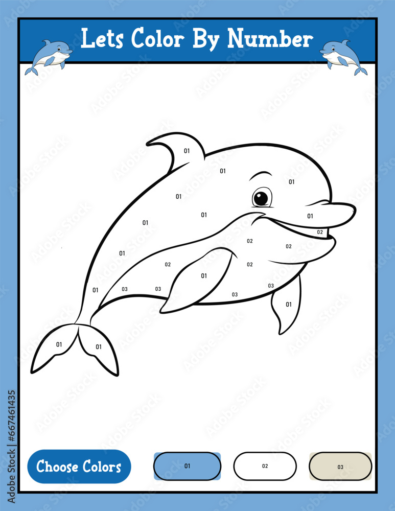 Vector de Stock Color by number coloring page printable activity With ...