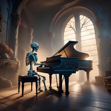 Skeleton Playing Piano 2 Free Stock Photo - Public Domain Pictures
