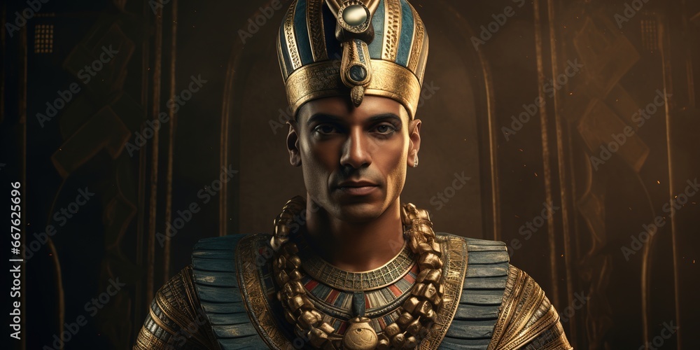 King Menes, the first pharaoh of unified Egypt, captured in a solemn ...