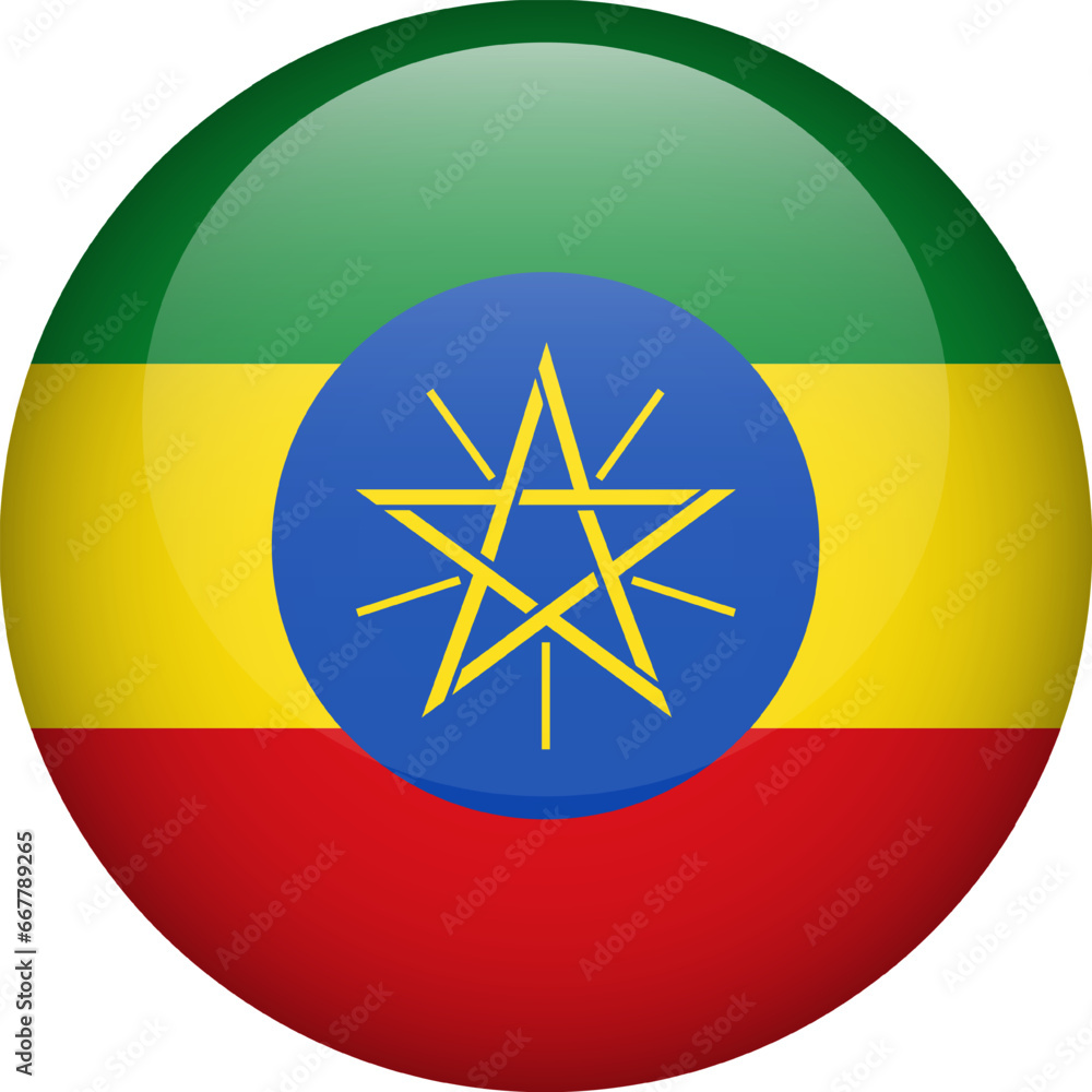 Ethiopia flag button. Round flag of Ethiopia. Vector flag, symbol ...