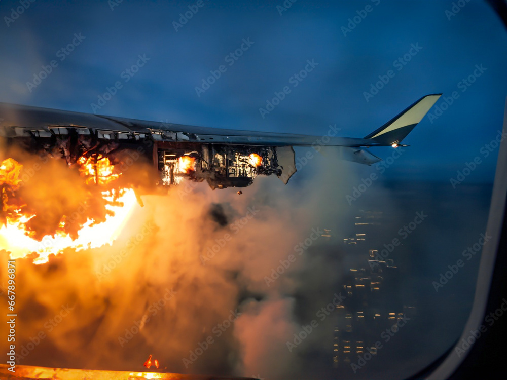 A gloomy vision of a looming air accident observed through a passenger ...