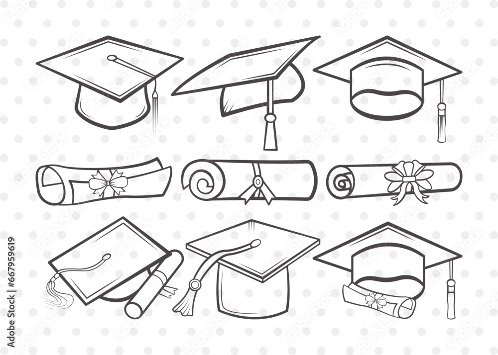 Image vectorielle Stock Graduation Cap Clipart SVG Cut File | Cap Svg ...