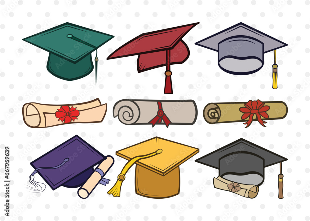 Graduation Cap Clipart SVG Cut File | Cap Svg | Graduation Svg | Grad ...