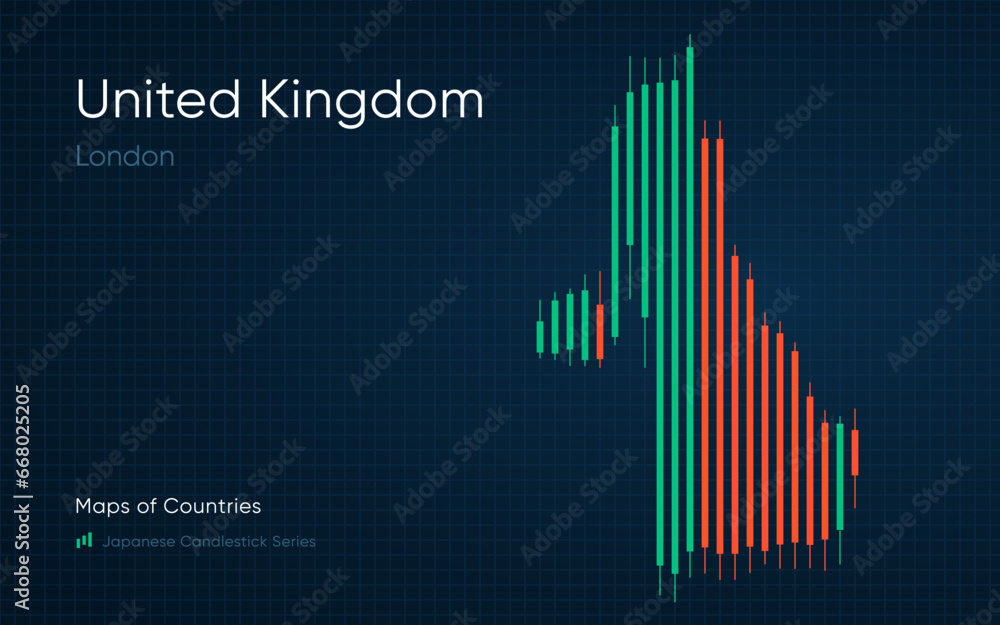 United Kingdom map is shown in a chart with bars and lines. Japanese ...