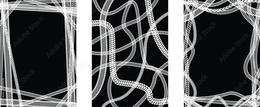 Tire track pattern. Grange tread marks .Grunge textured vector car ...