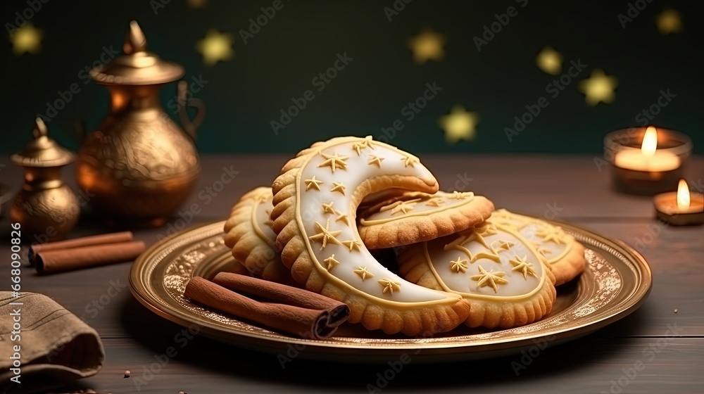 Traditional Arabic treats and decorations for Eid and Ramadan including ...