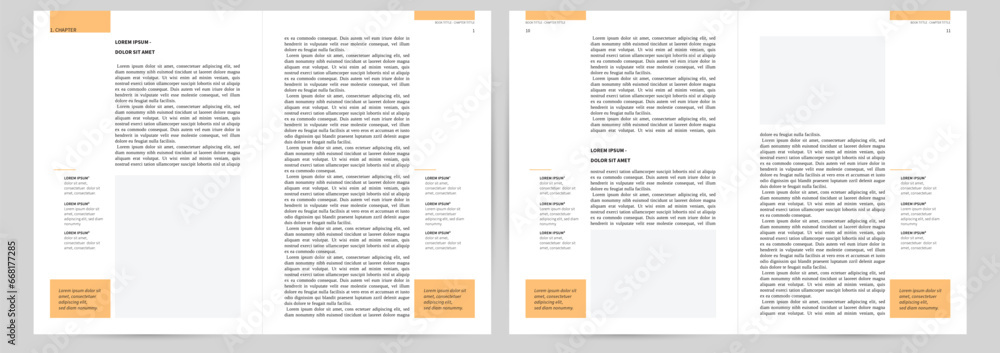page or text layout, information design template for article in book ...