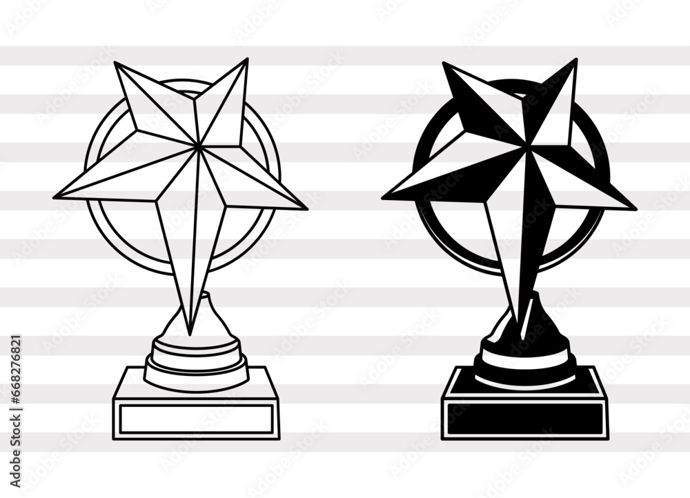 Award Trophy SVG, Trophy Medal Silhouette, Trophy Cup Svg, Winner ...