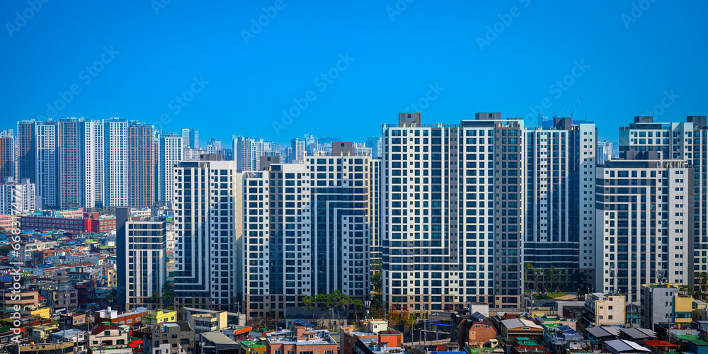 Daegu City Skyline with modern architectures, buildings, apartments ...