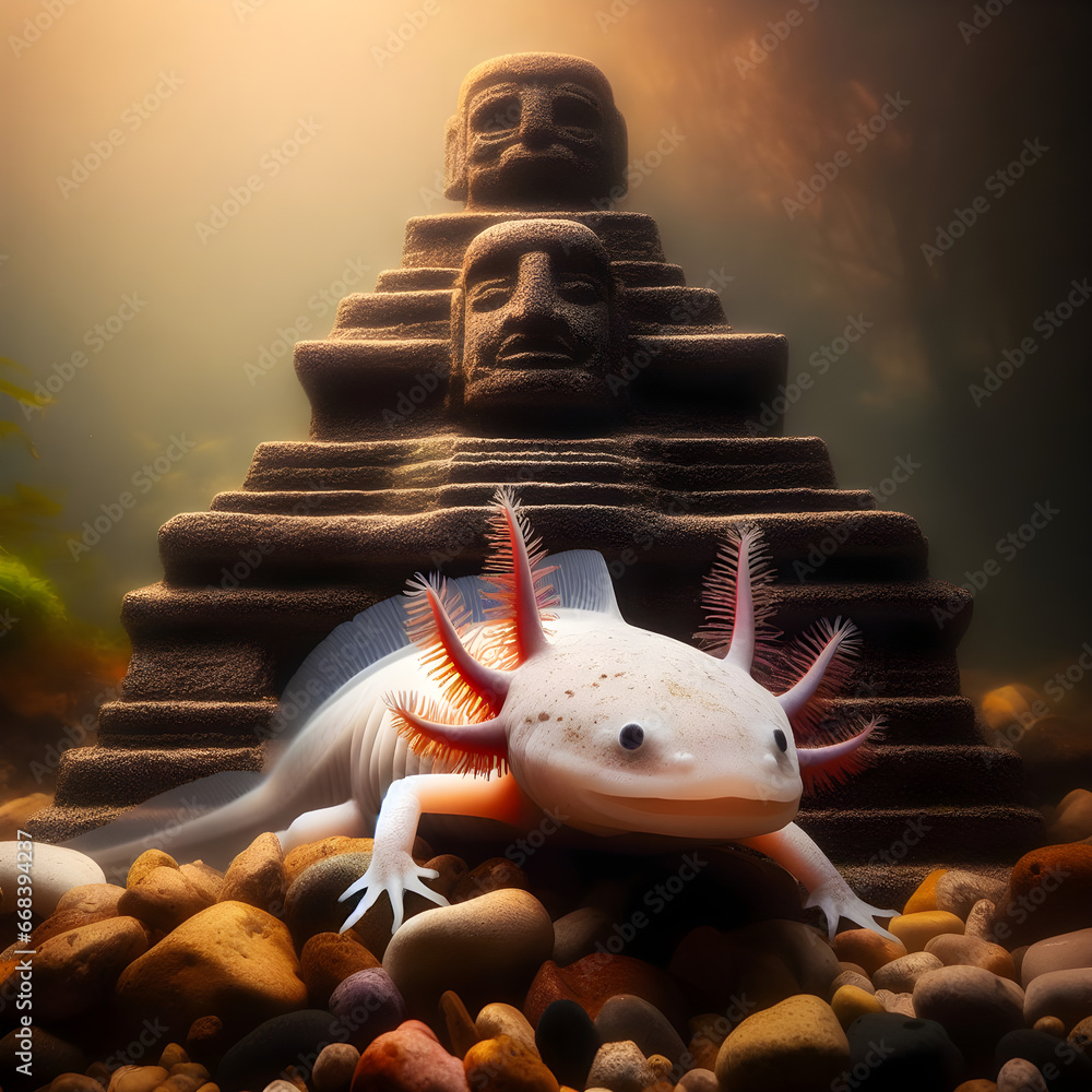 Ajolote mexicano, Ambystoma mexicanum, axolotl Stock Photo | Adobe Stock