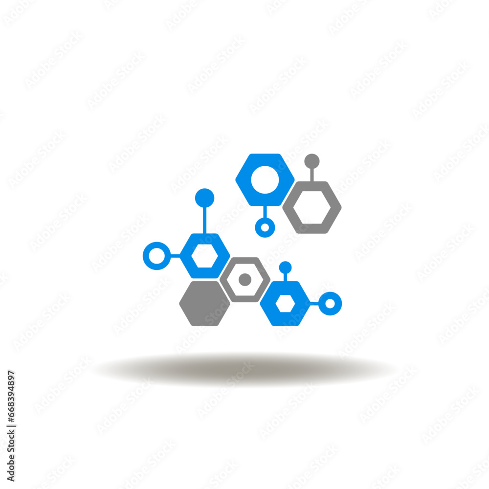 Vector illustration of hormones. Icon of molecule, atom. Symbol of ...