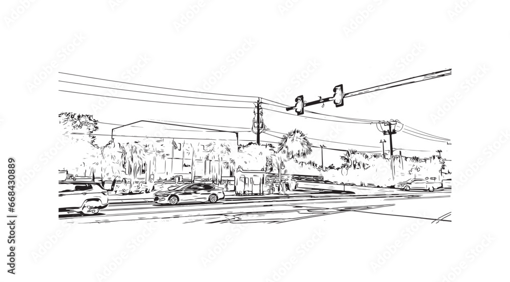 Building view with landmark of Siesta Key is a barrier island in ...