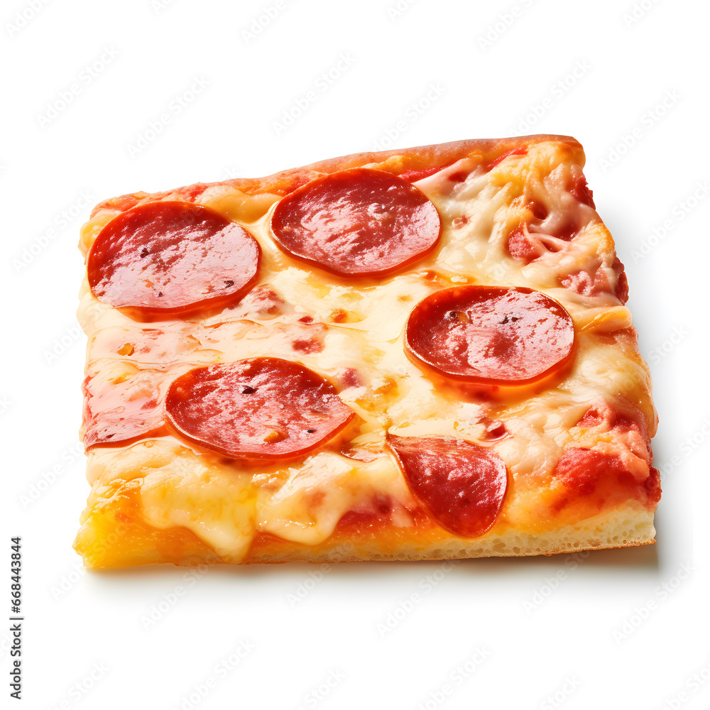 a square pizza slice with pepperoni toppings Stock Illustration | Adobe ...